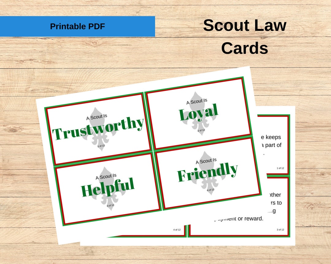 Scout Law Printable Cards - Etsy UK