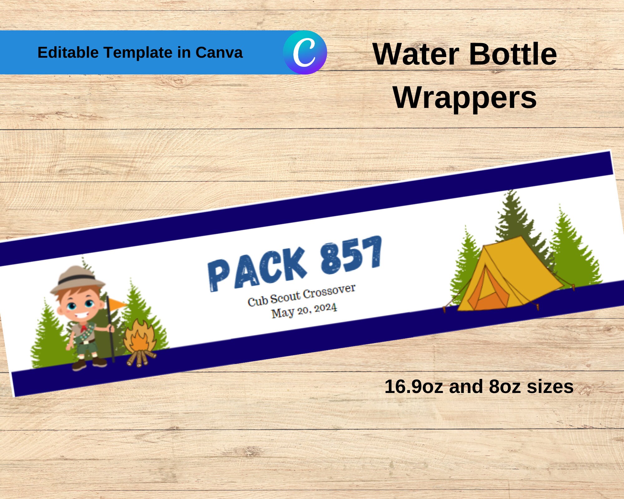 Scout Water Bottle Wrap DIY Printable - Etsy