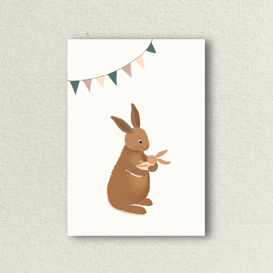 Birth Greeting Card, Birth Card, A6 Postcard, Postcard With Handmade ...