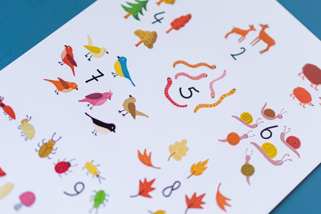Autumn Counting Card Flashcard Learning to Count Poster - Etsy
