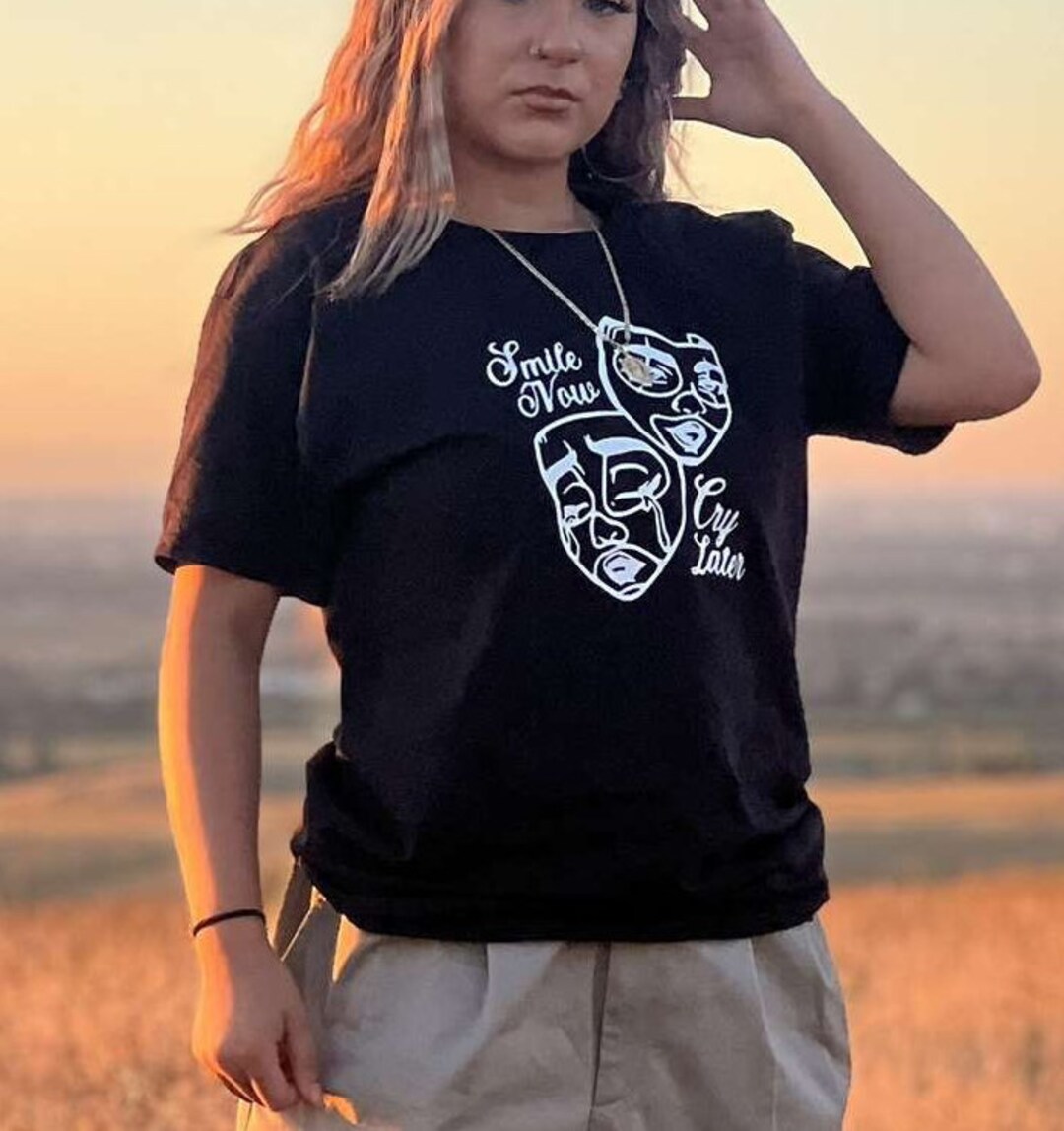 Smile Now Cry Later Tshirt, Cholo Tshirts, Clown Tee, Custom Tshirts ...