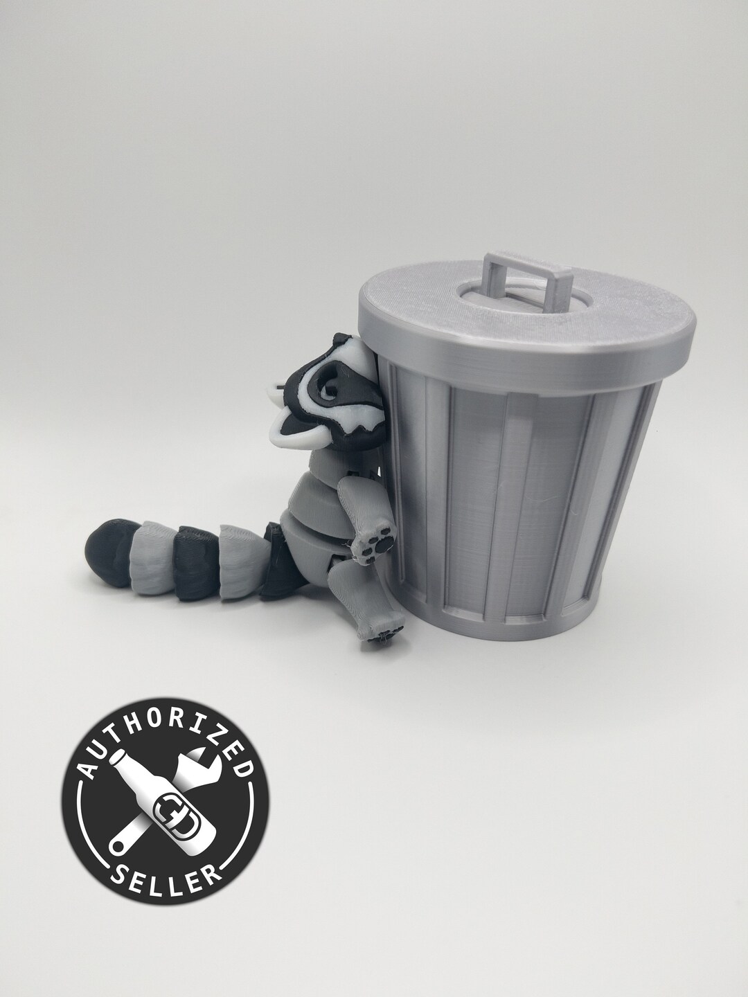 Flexie Forest Friends 3D Printed Fidget Animals With Container-raccoon ...