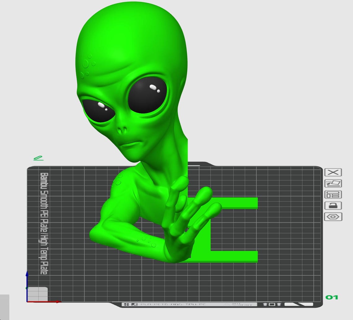 3D Printed Alien Bookend – Unique Sci-fi Decor, Creepy Alien Shelf ...
