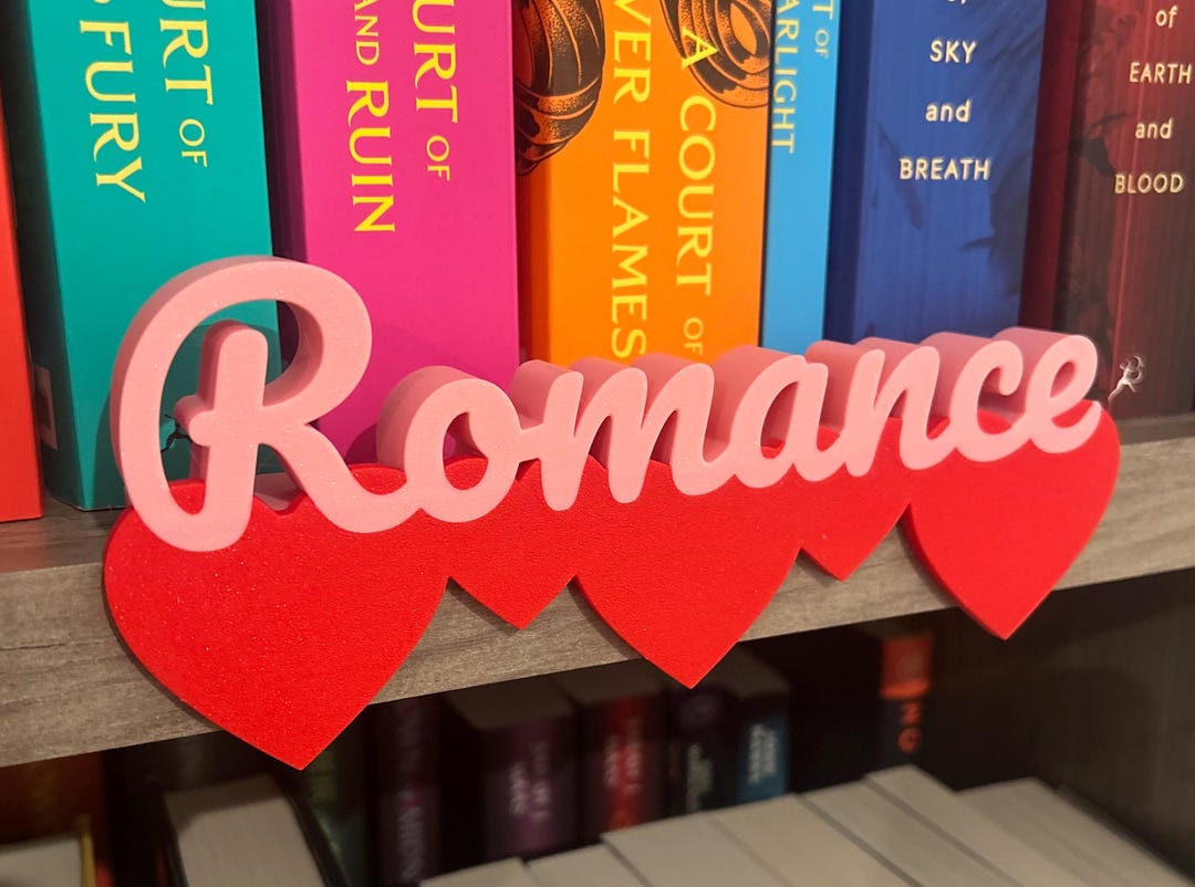 3D Printed Romance Sign – Booktok Aesthetic for Book & DVD Shelves - Etsy