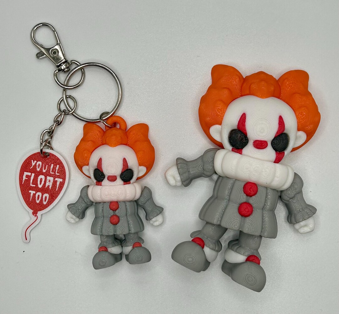 3D Printed Flexi Pennywise Figure: Keychain, Medium, and Large - Etsy