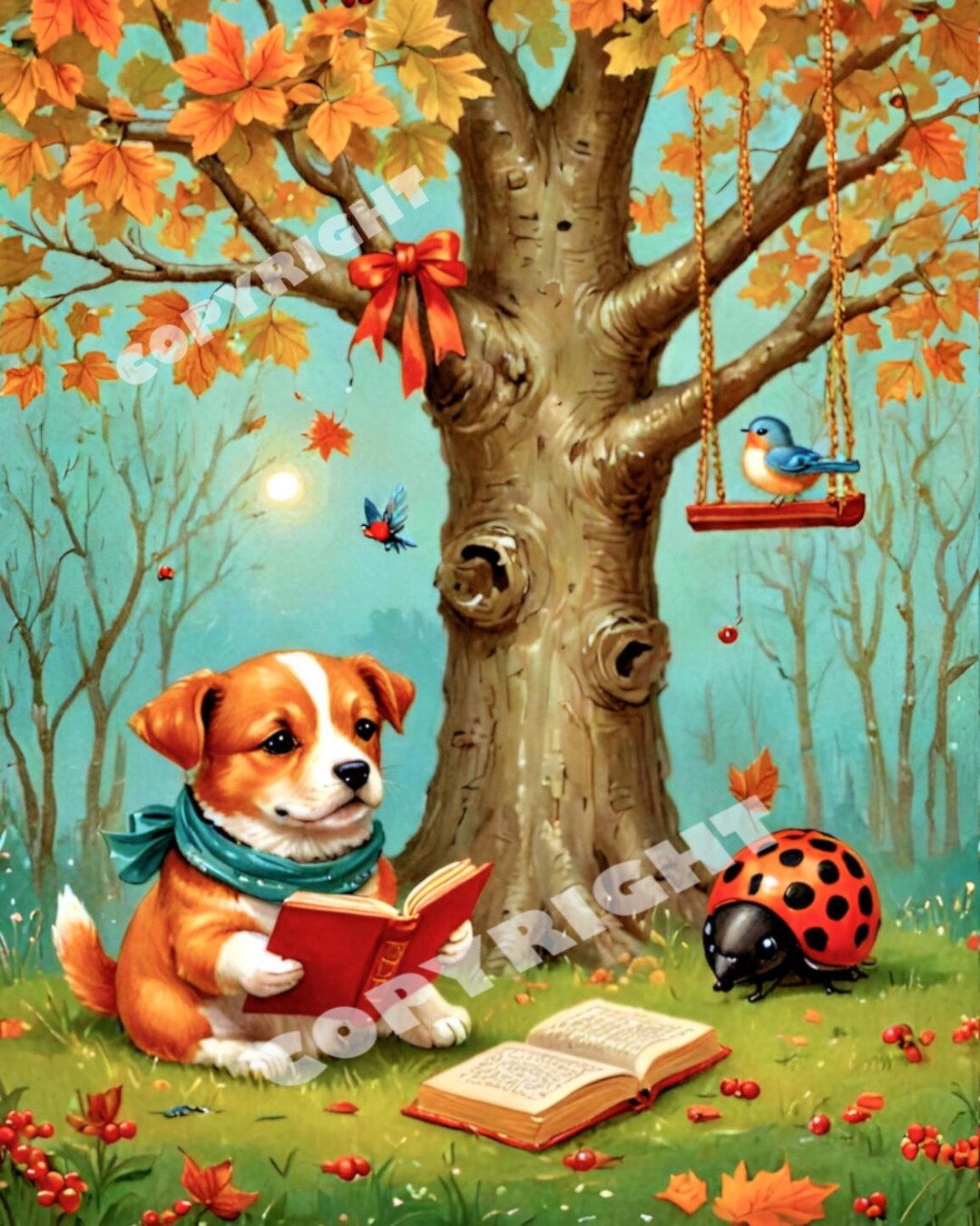 STORY TIME CHILDREN'S Art Print Ready to Frame, Free Domestic Shipping ...