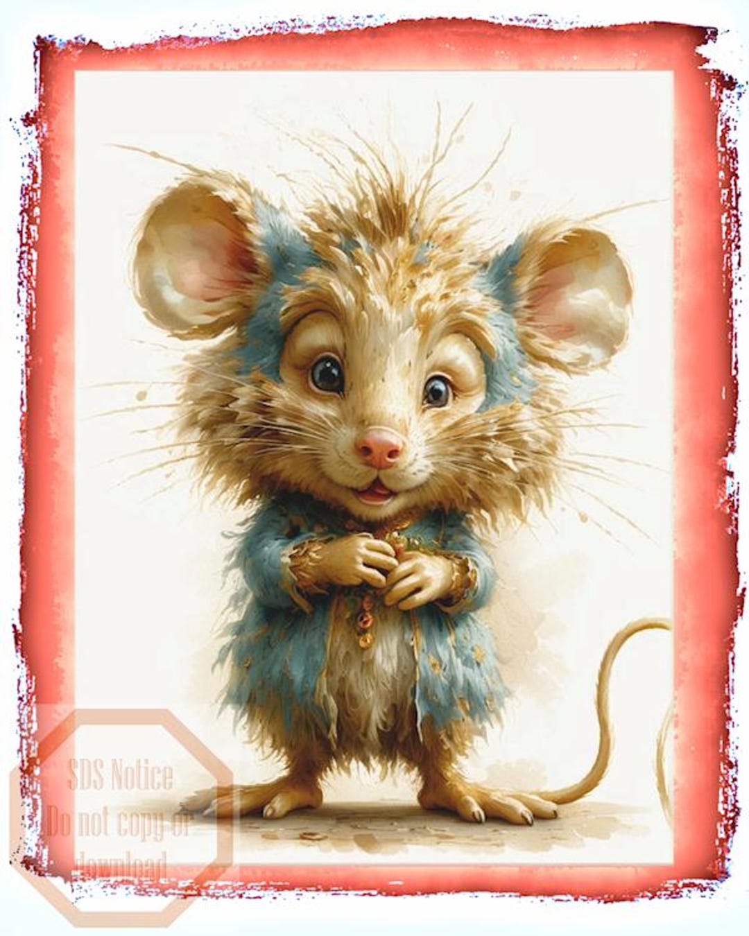 Downloadable Art Print "loopy the Mouse", Whimsical, Ready to Print ...