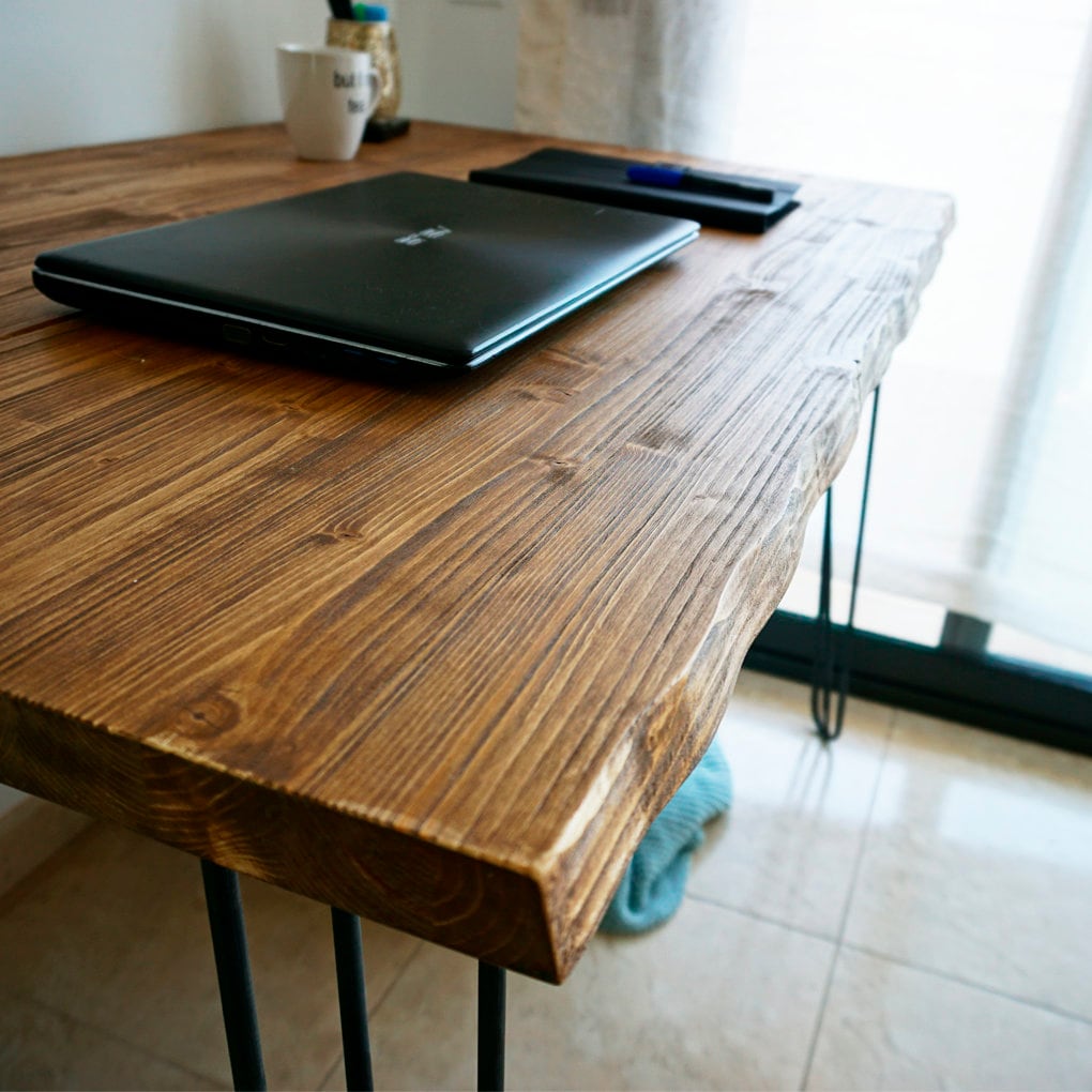 Blenom Rustic Industrial Desk for Office With Natural Iron - Etsy
