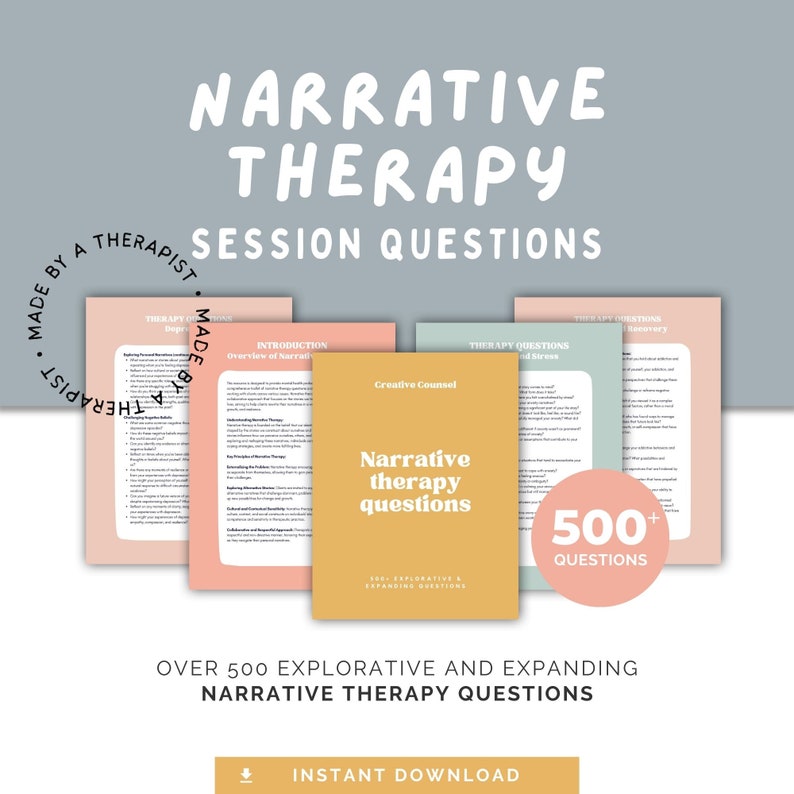 Therapy Resource Cheat Sheet Narrative Therapy Questions for Therapists ...