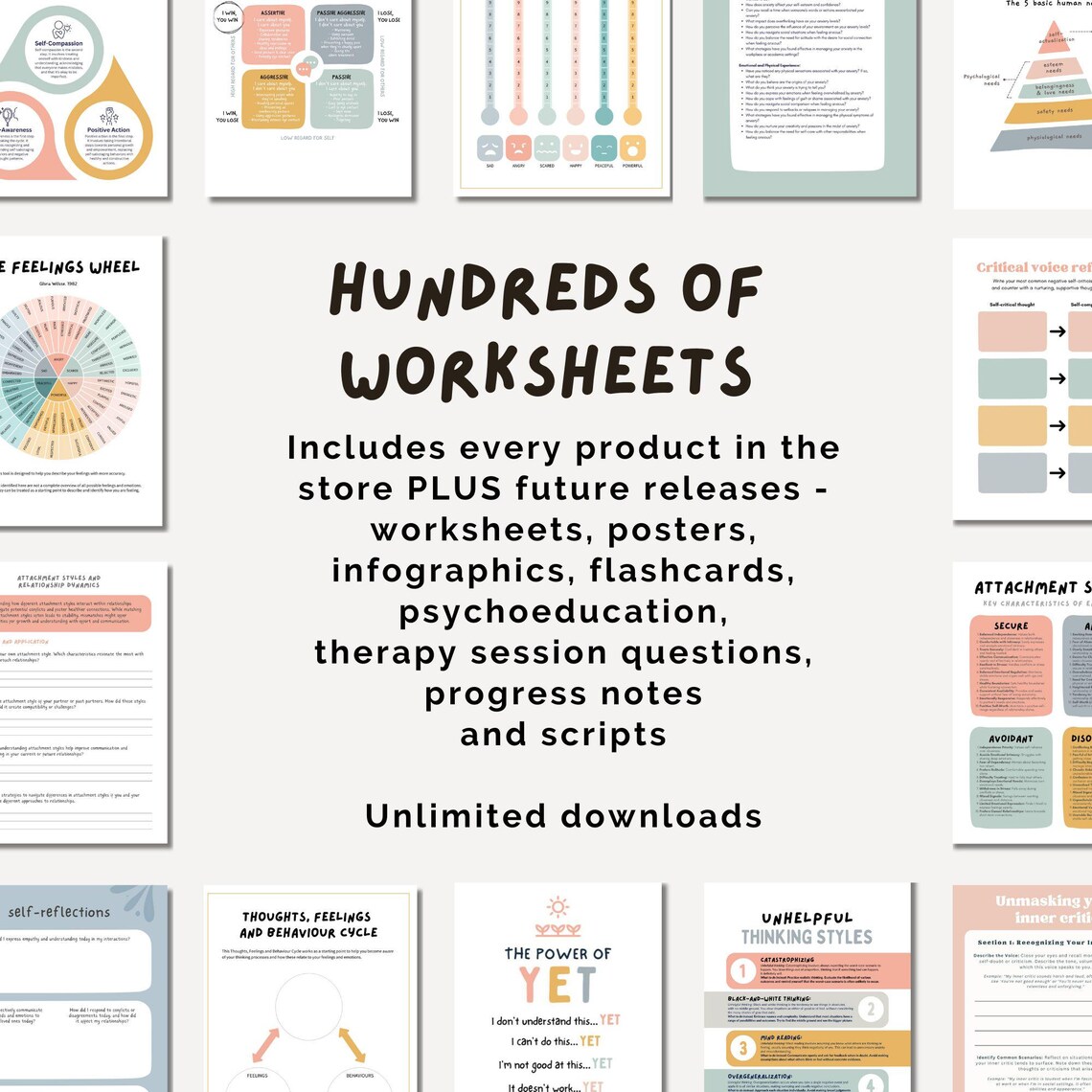 Megabundle Therapy Worksheets Interventions Resource Psychological ...