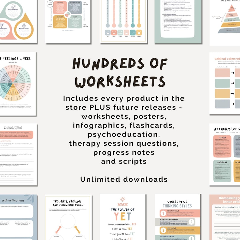 Therapy Worksheets Megabundle: Counseling & Mental Health Resources ...