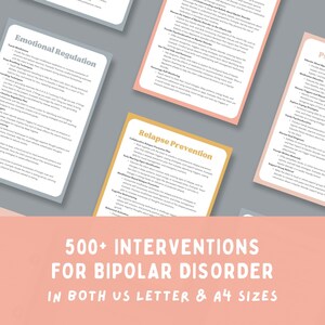 Bipolar Disorder Therapy Cheatsheet Interventions Questions Progress ...