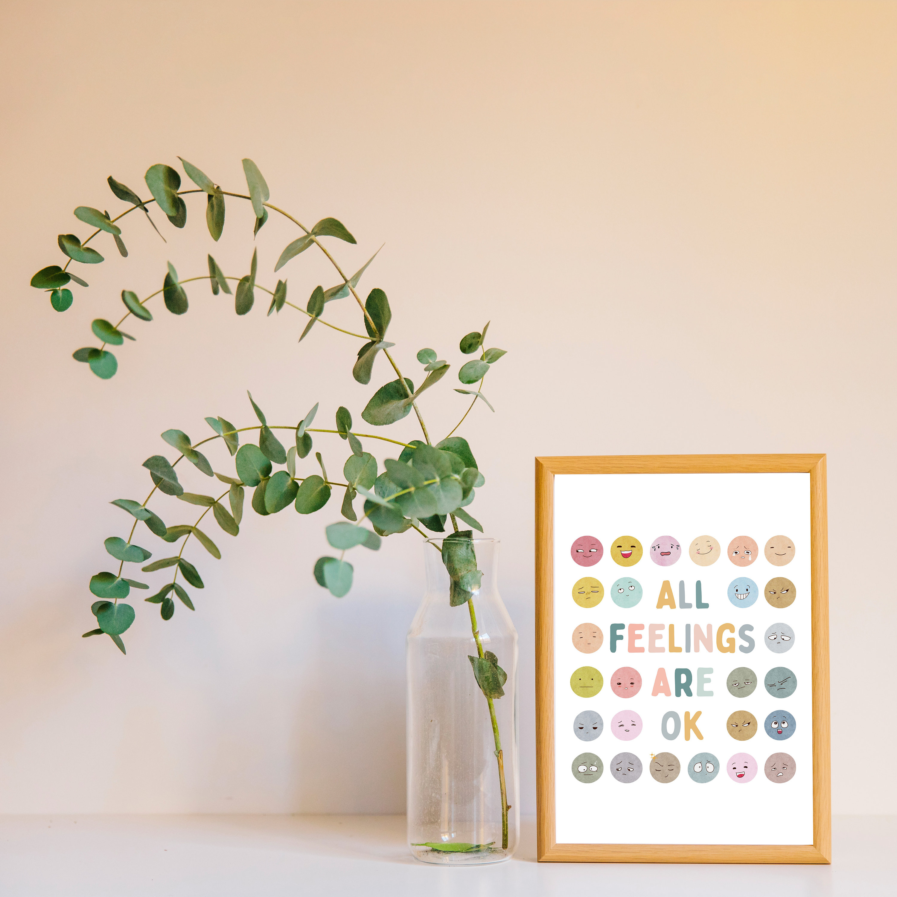 Feelings Chart Emotions Poster All Feelings Are Okay Classroom ...