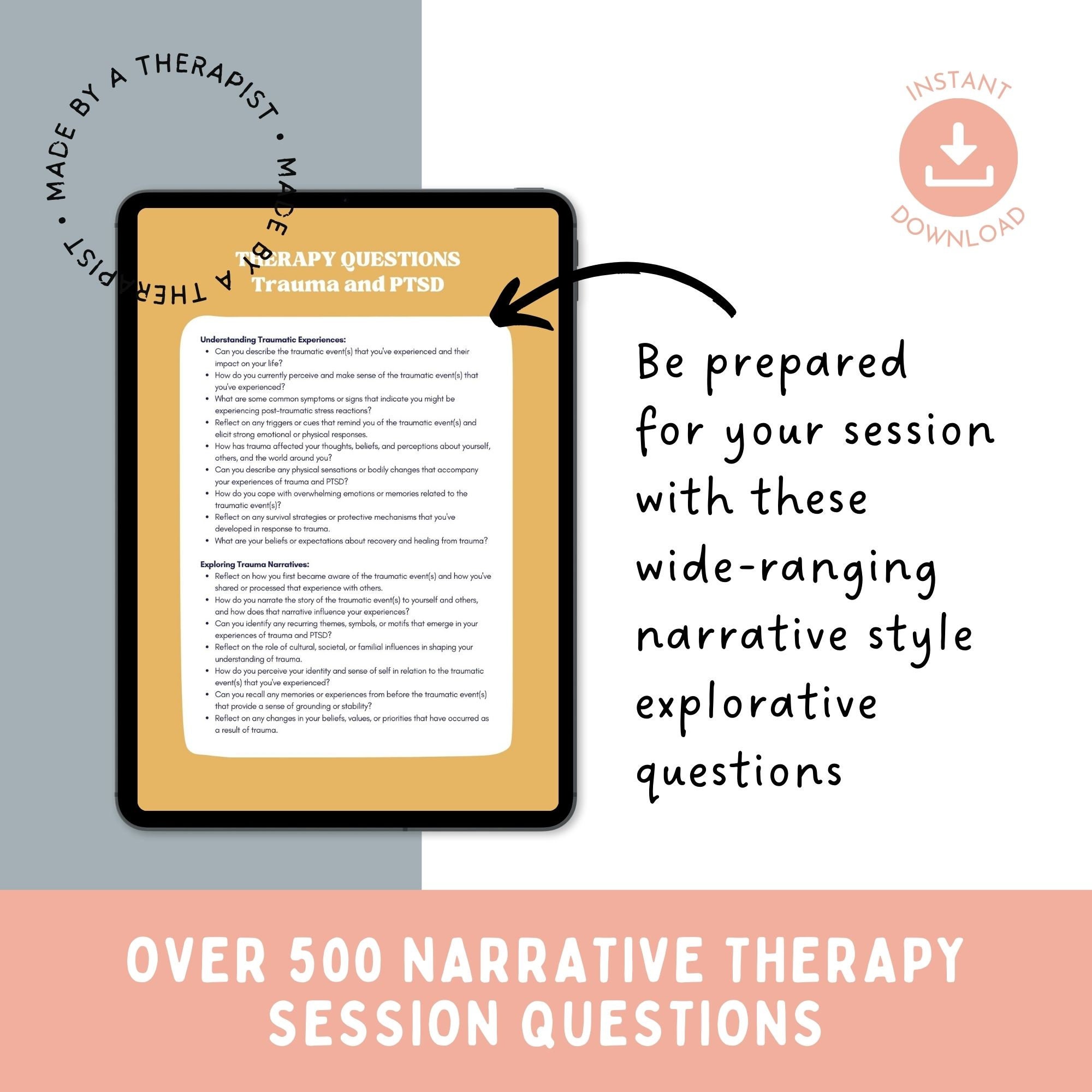 Therapy Resource Cheat Sheet Narrative Therapy Questions for Therapists ...