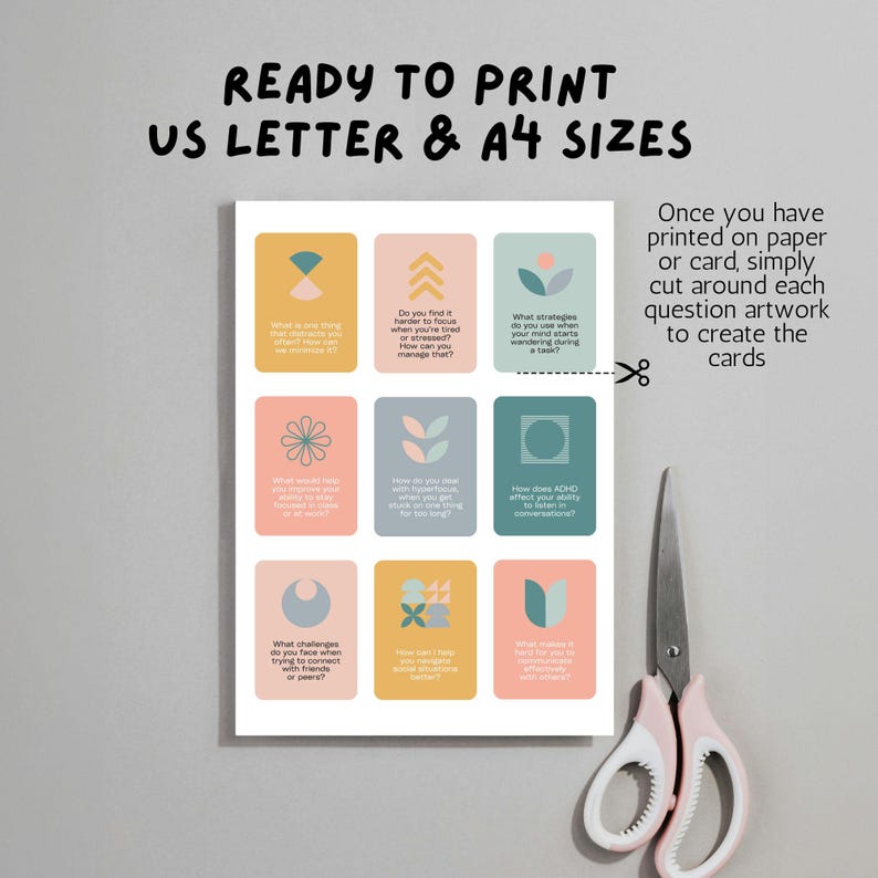 ADHD Conversation Cards: Therapy & Counseling Tool (printable PDF) - Etsy