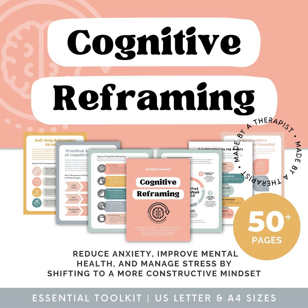 Cognitive Reframing Cognitivedistortions Therapy Tool Worksheet Mindset ...
