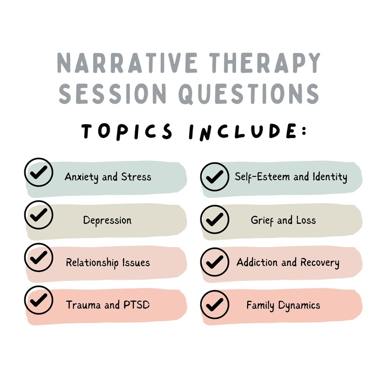 Therapy Resource Cheat Sheet Narrative Therapy Questions for Therapists ...