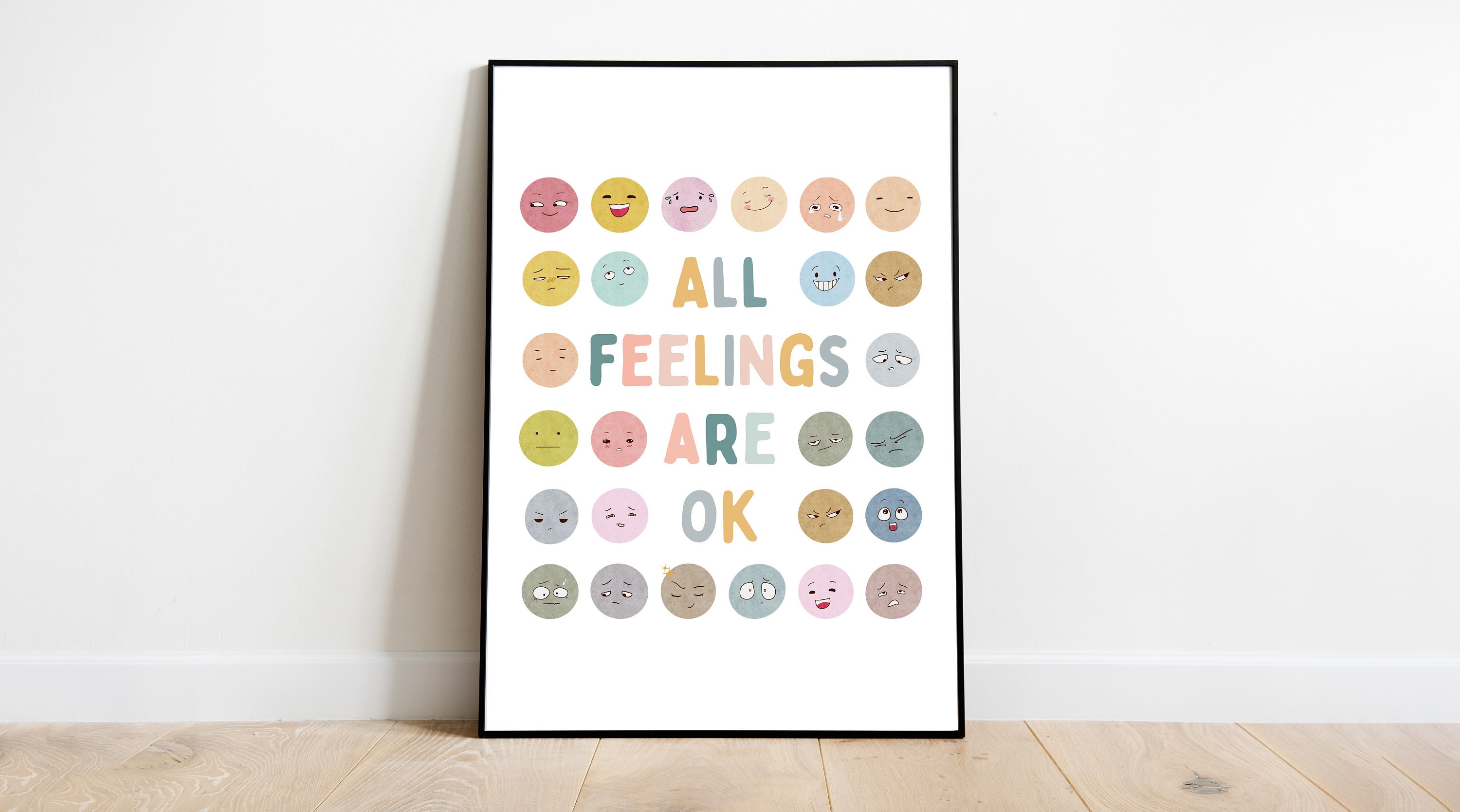 Feelings Chart Emotions Poster All Feelings Are Okay Classroom ...