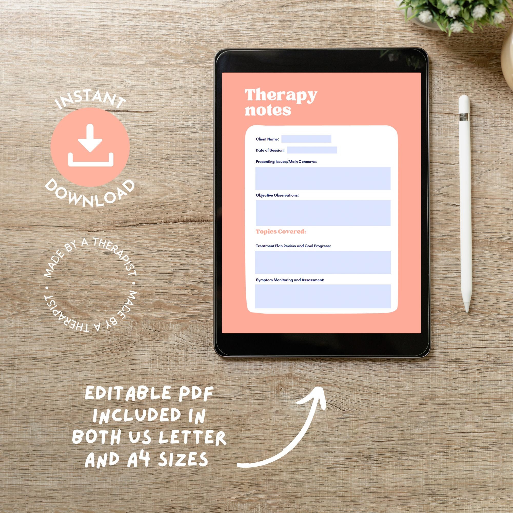 Therapytools Notes Template Therapist Note Sheets Intervention Therapy ...