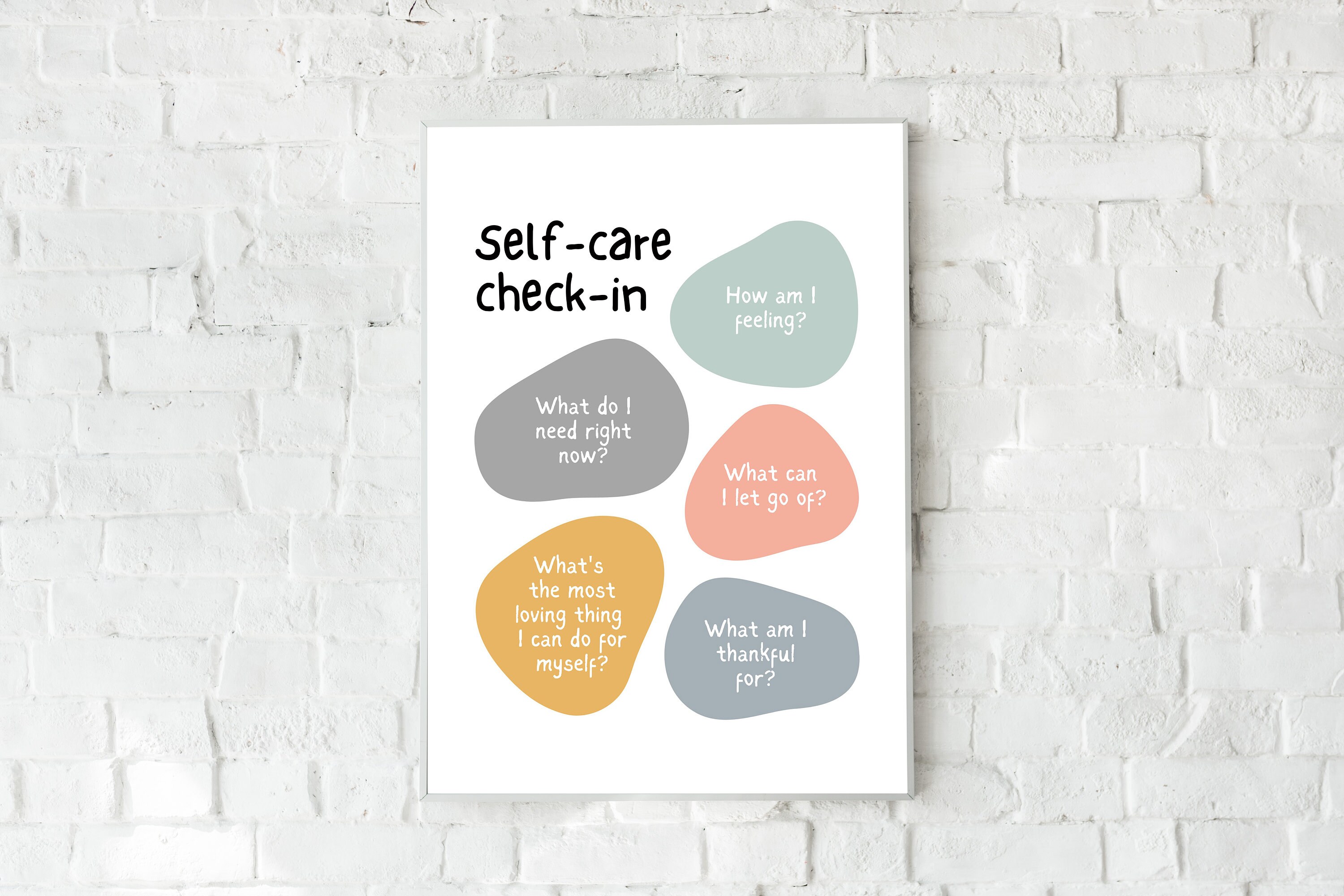 Self Care Digital Poster, Self Love, Mental Health, Wellbeing Print ...