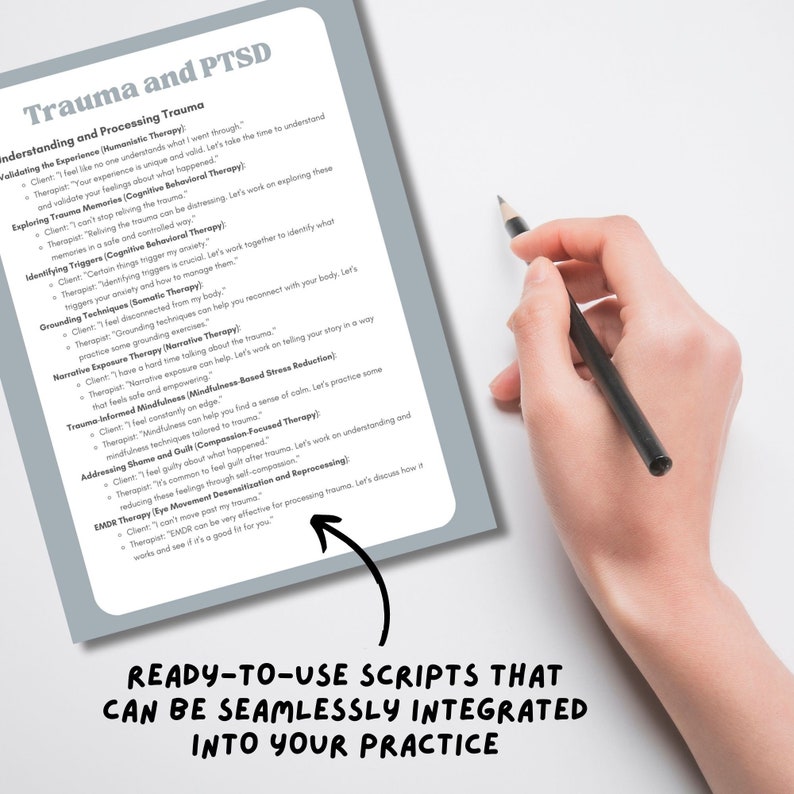 Therapy Session Scripts Cheat Sheet for Therapists Counselors Mental ...