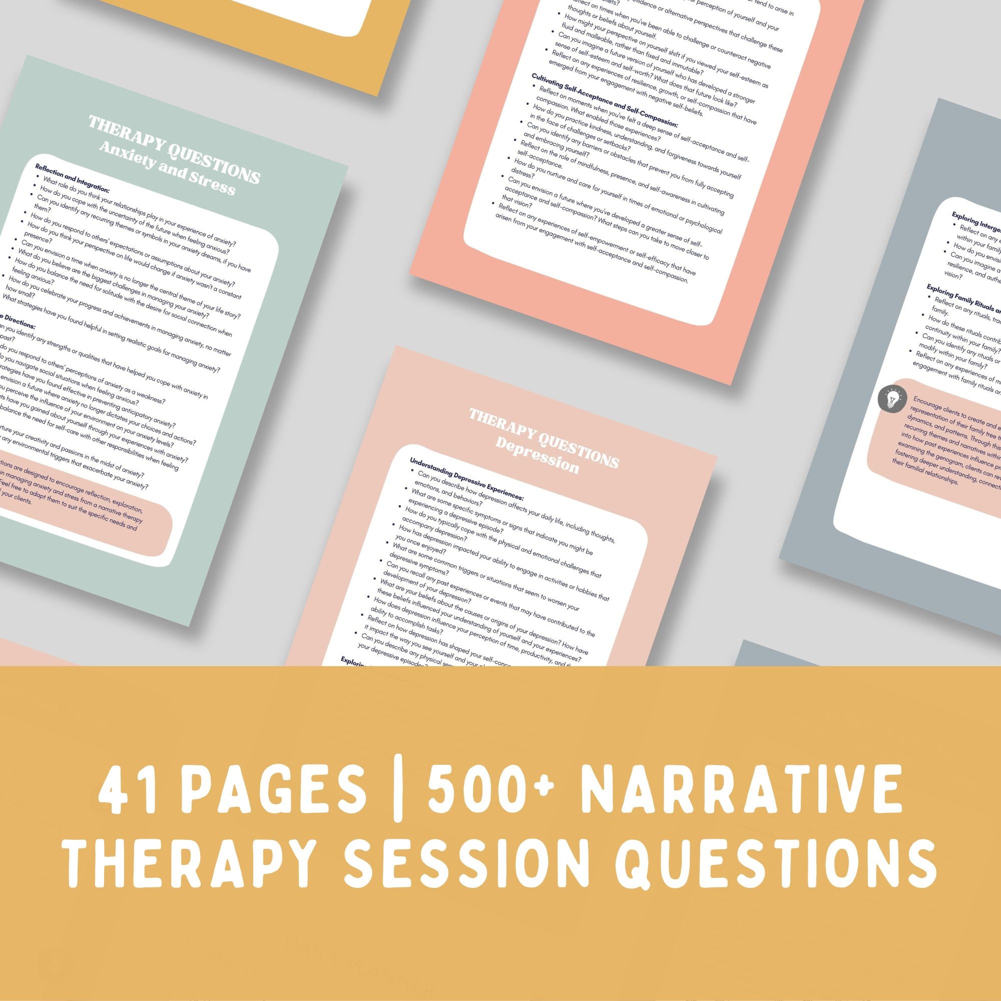 Therapy Resource Cheat Sheet Narrative Therapy Questions for Therapists ...