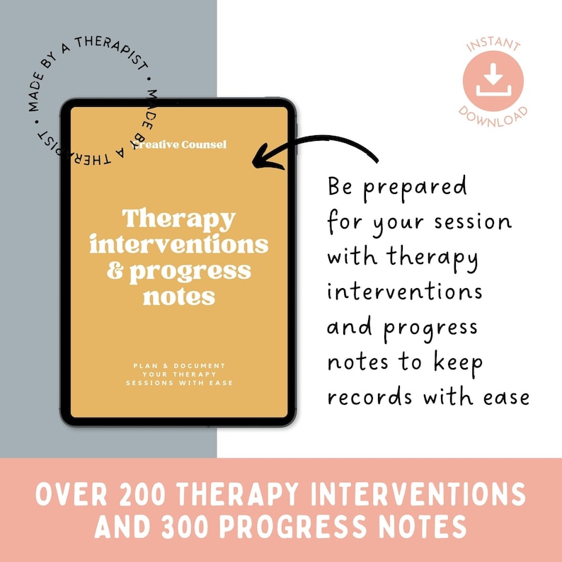 Therapy Interventions & Progress Notes Cheat Sheet (PDF Download) - Etsy