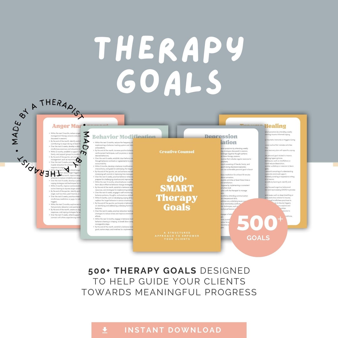 SMART Goals Therapy Objectives: Counselor Cheatsheet (PDF Download) - Etsy