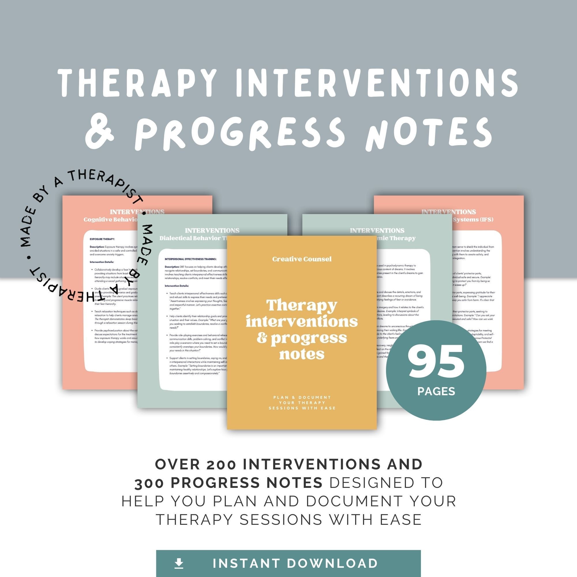 Therapy Interventions & Progress Notes Cheat Sheet (PDF Download) - Etsy