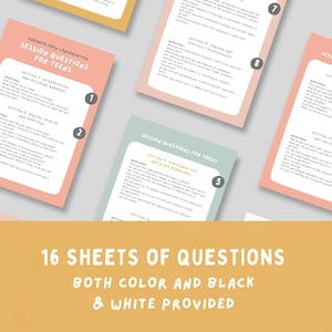 Teen Therapy Questions: Counselor Cheat Sheet (PDF Downloadable Files ...