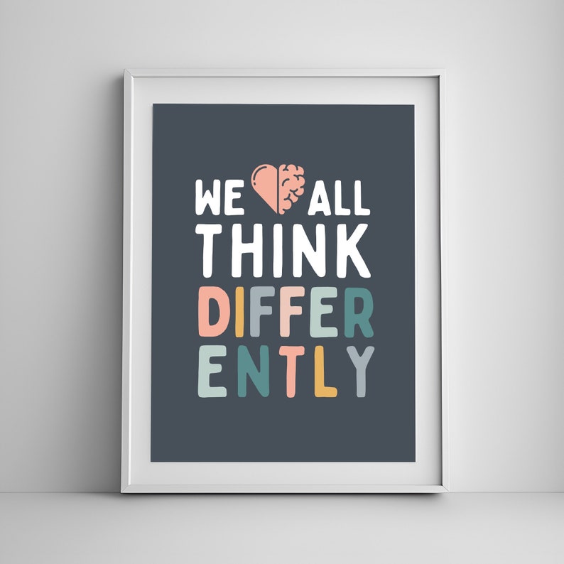 Neurodiversity We All Think Differently Poster Neurodiverse Inclusive ...