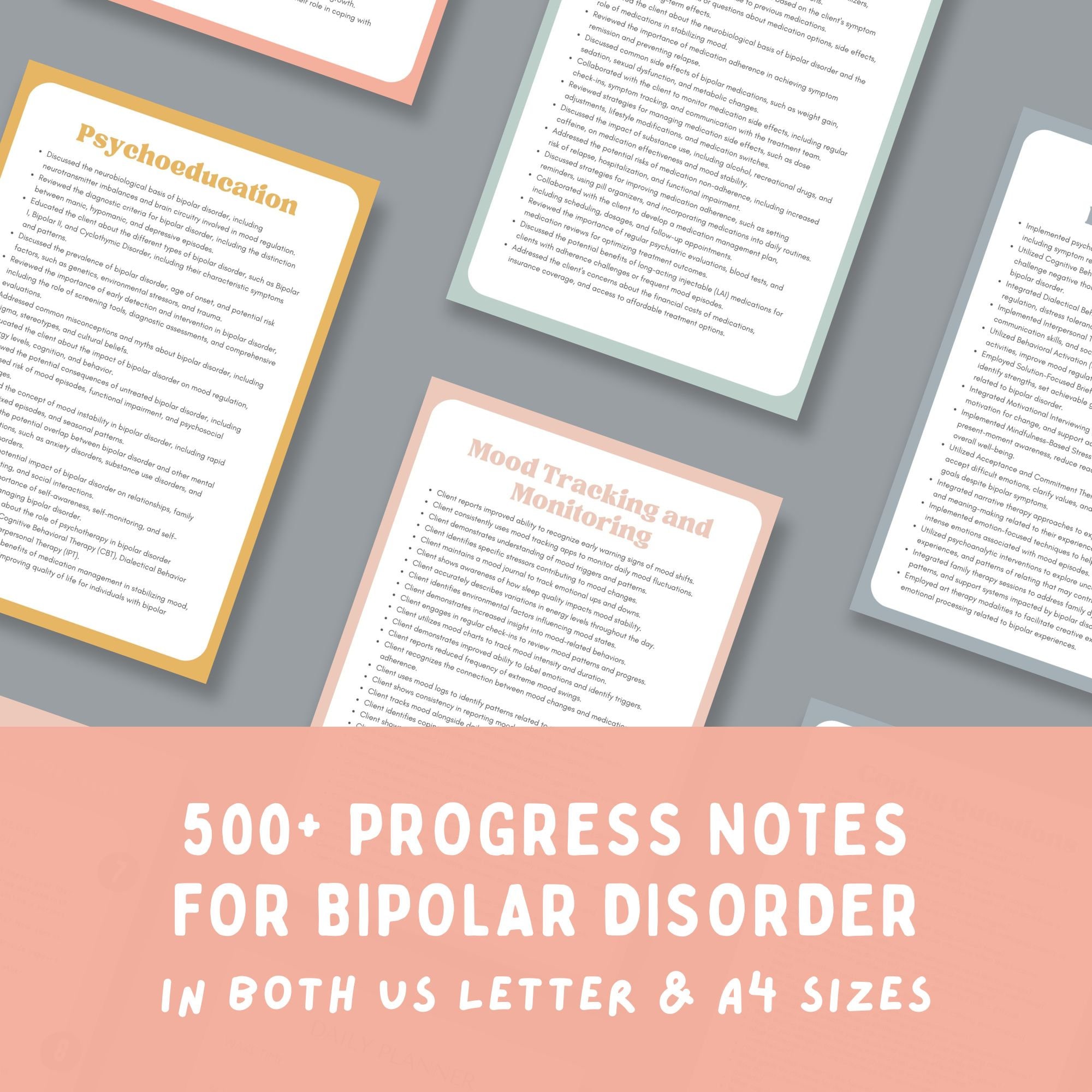 Bipolar Disorder Therapy Progress Notes: Counselor Cheat Sheet (PDF) - Etsy