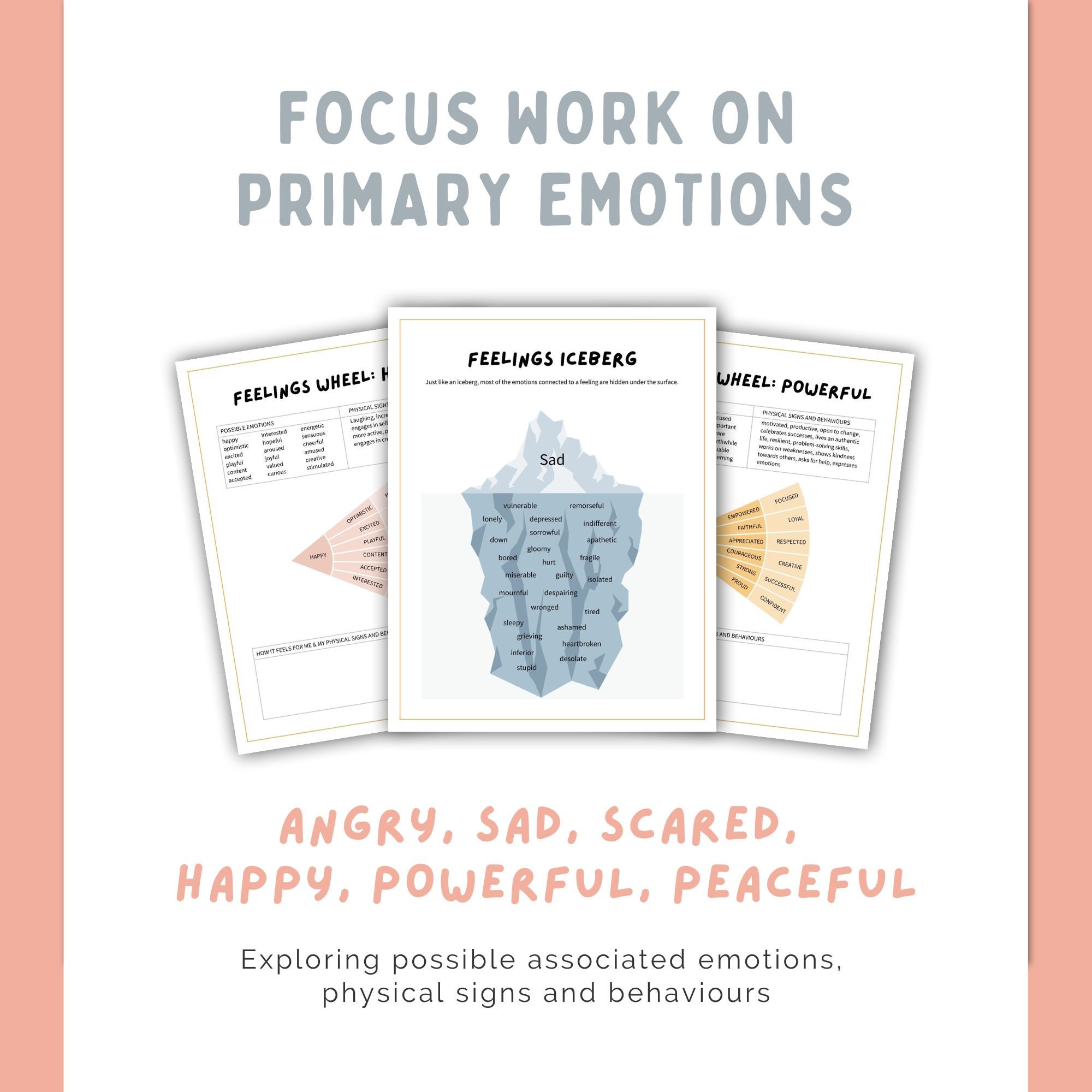 Emotion Processing Worksheets Therapy Intervention Emotional Support ...