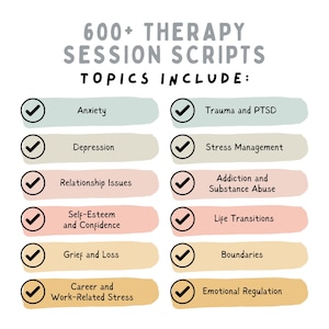 Therapy Session Scripts Cheat Sheet for Therapists Counselors Mental ...