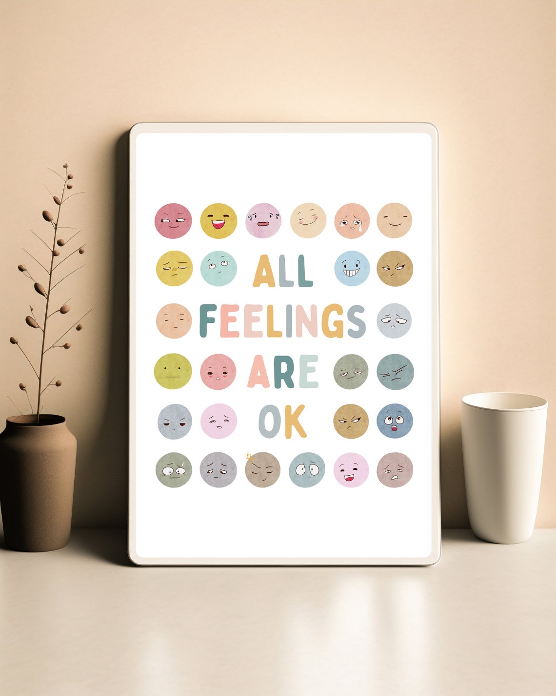 Feelings Chart Emotions Poster All Feelings Are Okay Classroom - Etsy ...