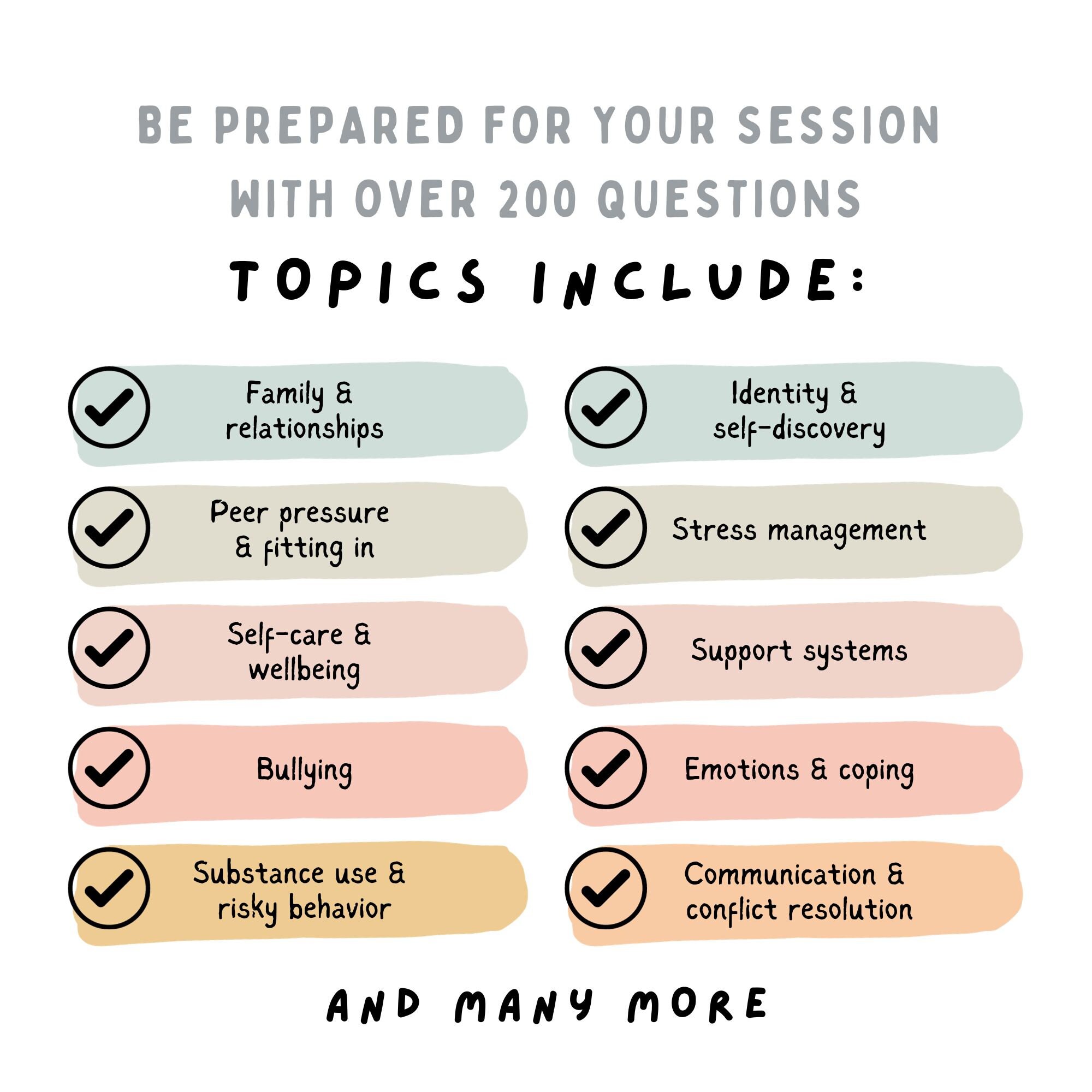 Teen Therapy Questions: Counselor Cheat Sheet (PDF Downloadable Files ...