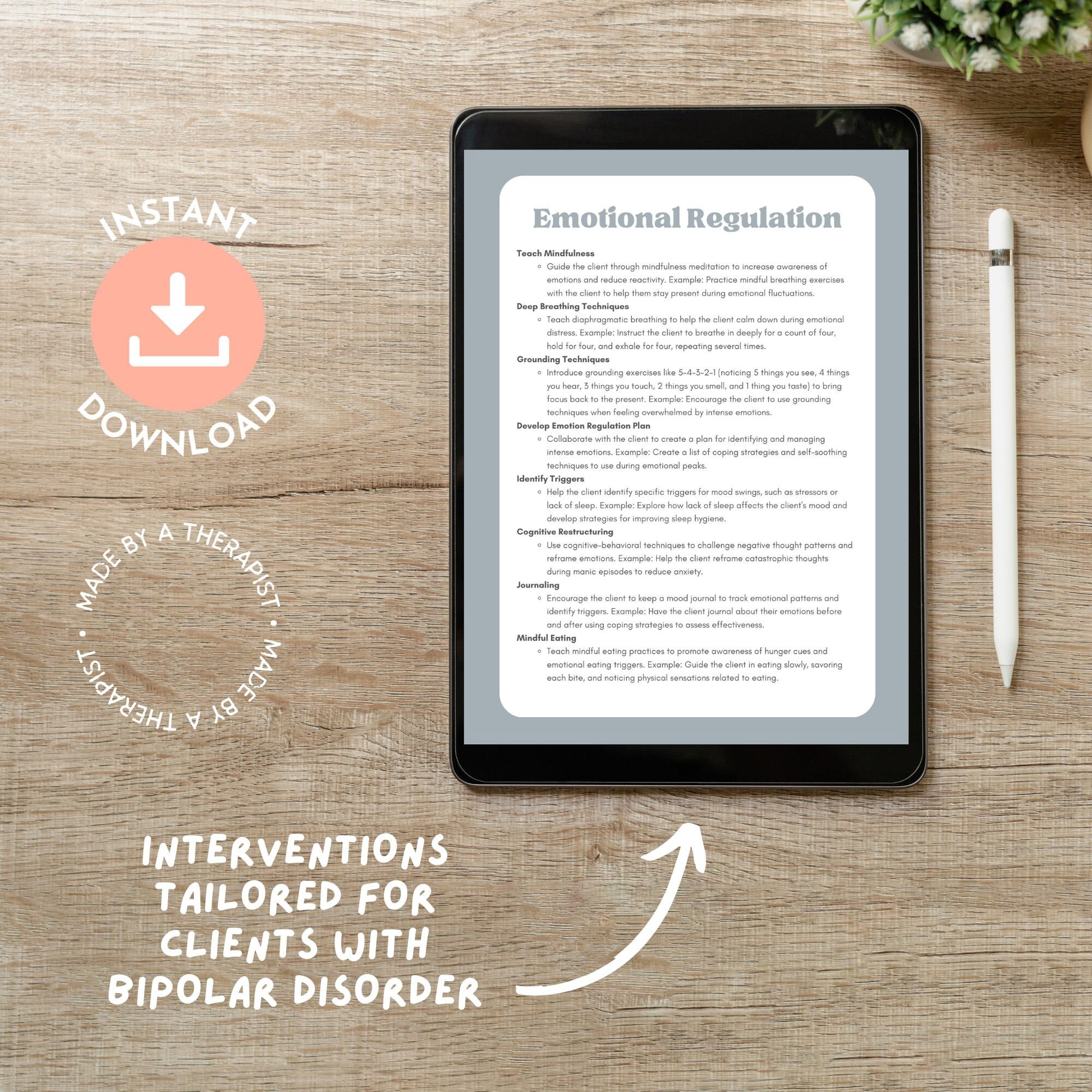 Bipolar Disorder Therapy Cheatsheet Interventions Questions Progress ...