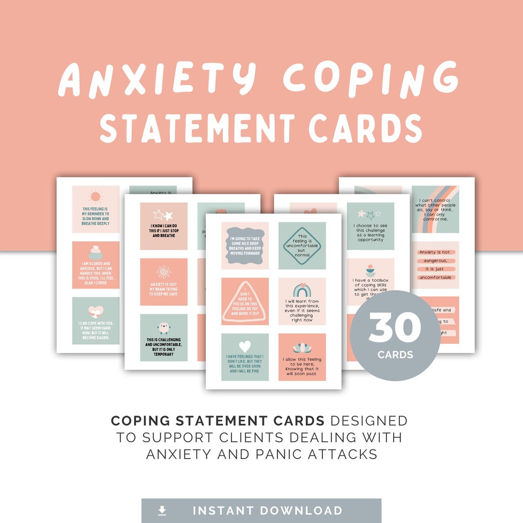 Anxiety Coping Statement Cards: Therapy & Counseling Resource (PDF ...