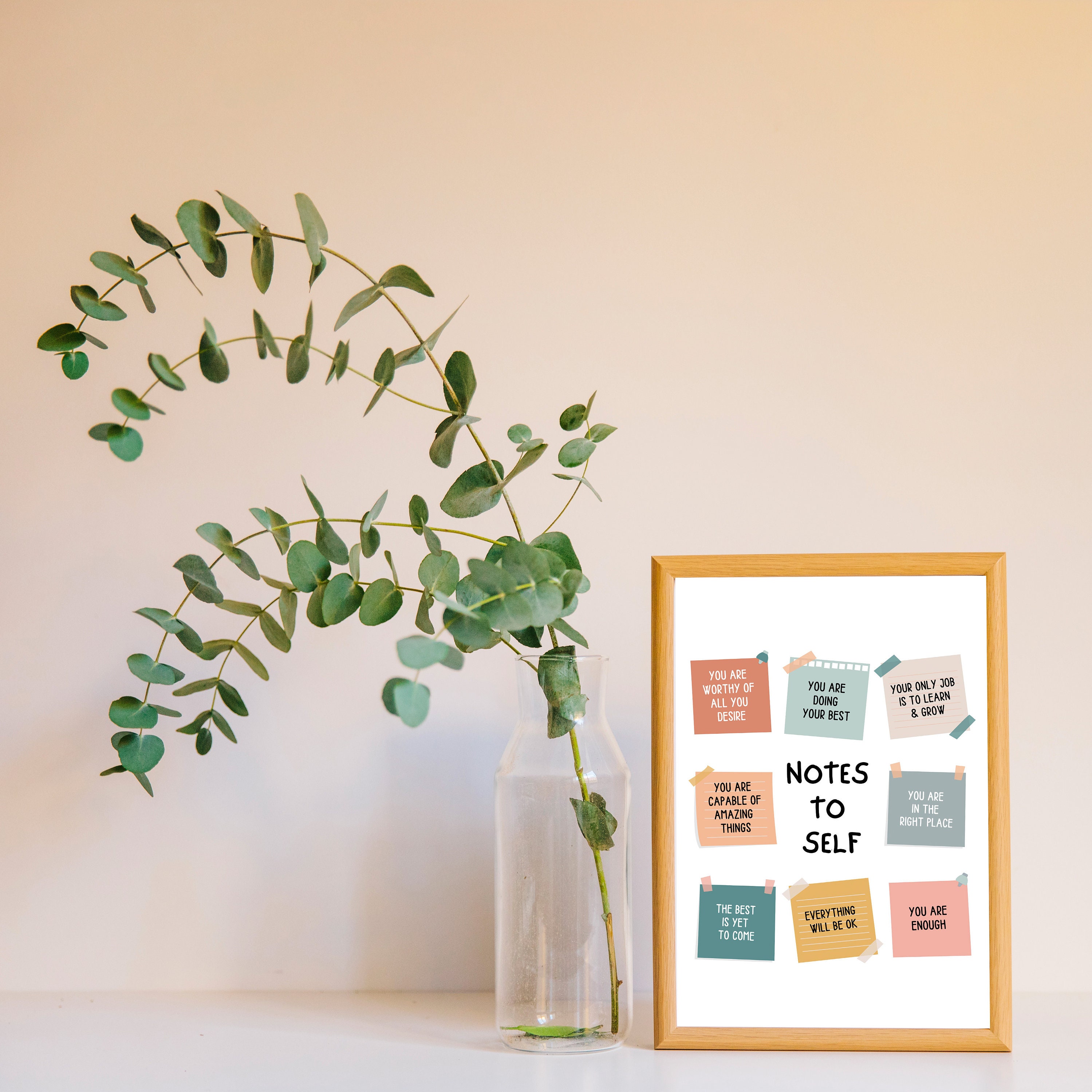 Note to Self Notes Digital Mental Health Poster Self Love Care - Etsy
