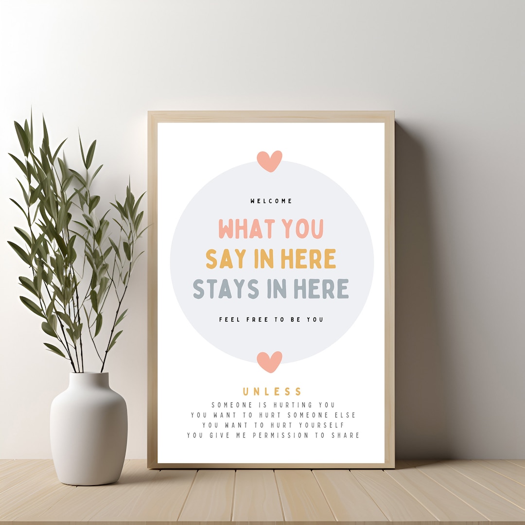 Therapy Office Decor Poster: What You Say Stays in Here (PDF) - Etsy
