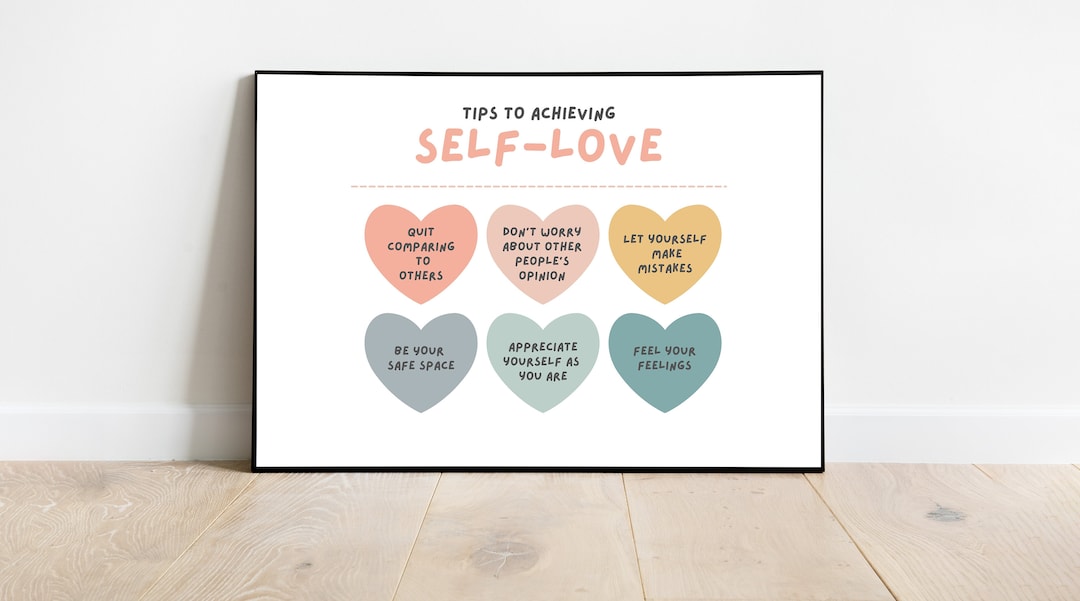Self Love Care Inspiration Poster Decor Self-therapy Positive ...