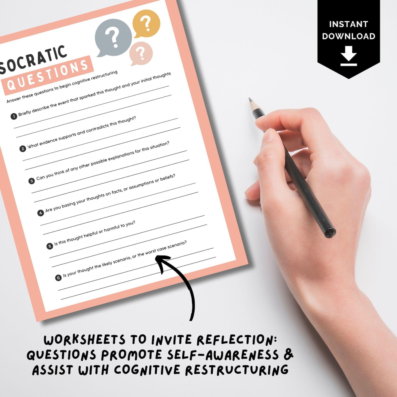 Cognitive Reframing Cognitivedistortions Therapy Tool Worksheet Mindset ...