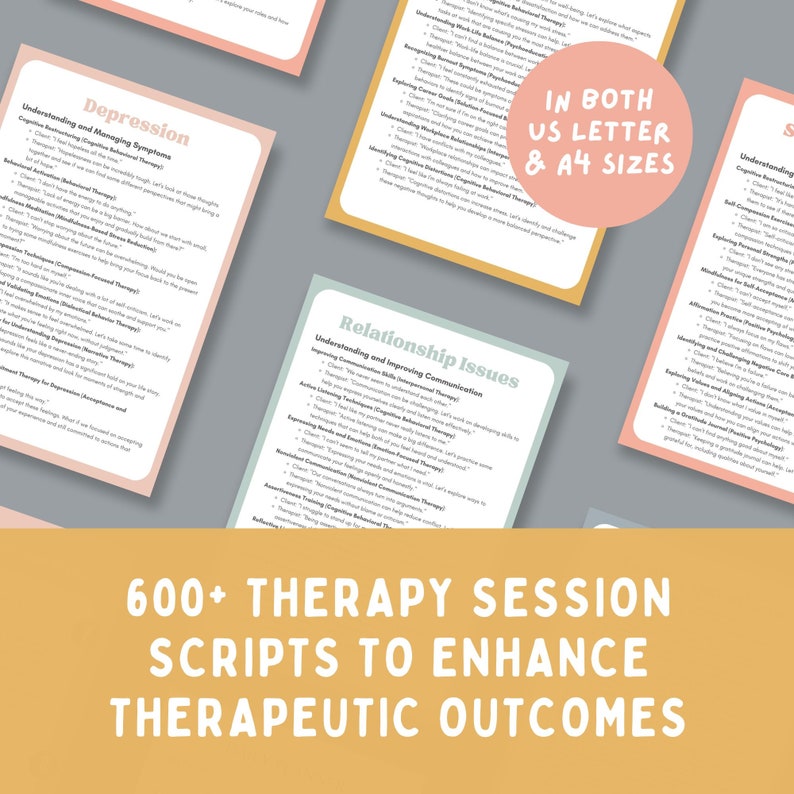 Therapy Session Scripts Cheat Sheet for Therapists Counselors Mental ...