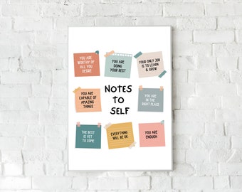 Note to Self Digital Mental Health Poster, Self Love, Self Care ...