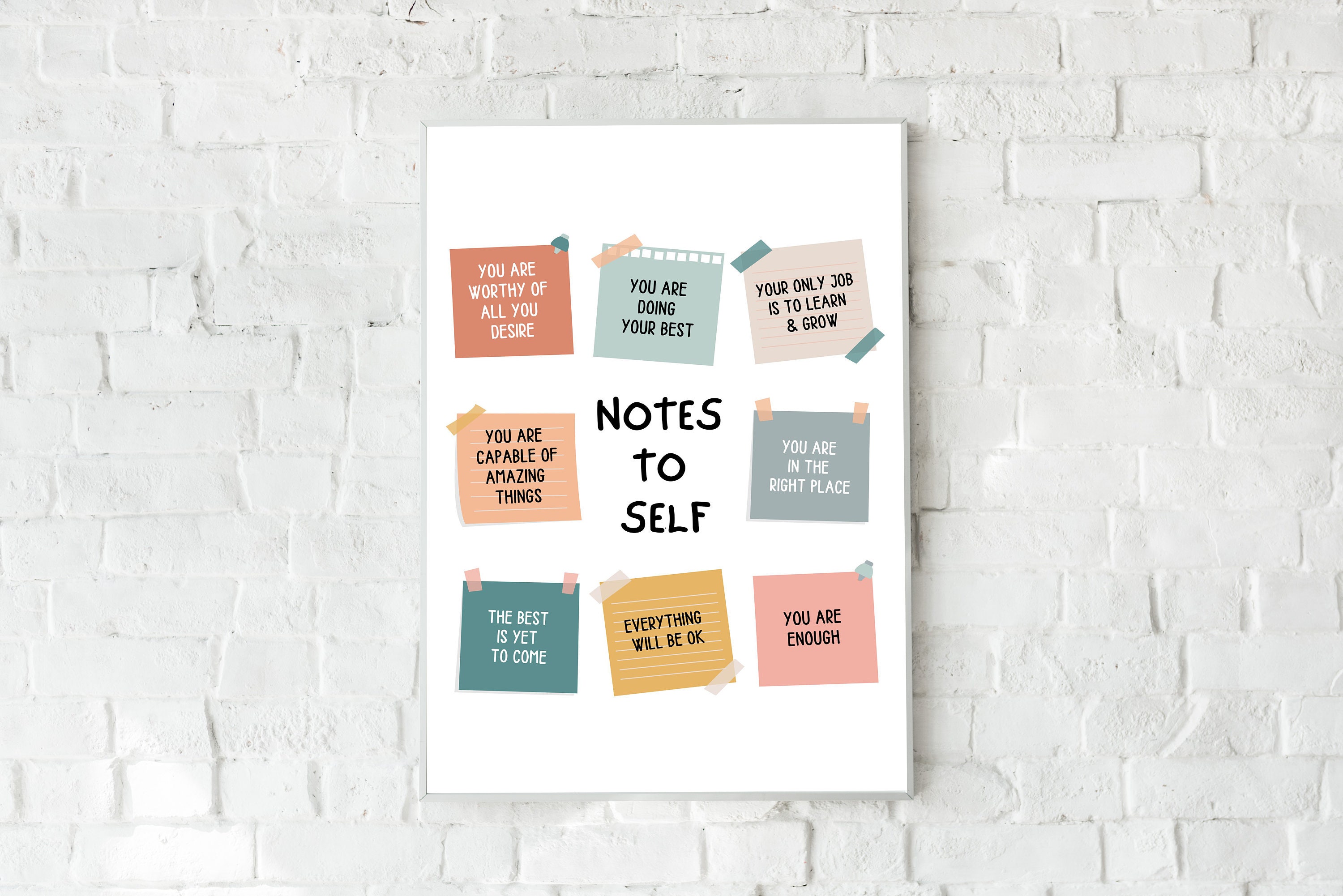 Note to Self Notes Digital Mental Health Poster Self Love Care Clarity ...