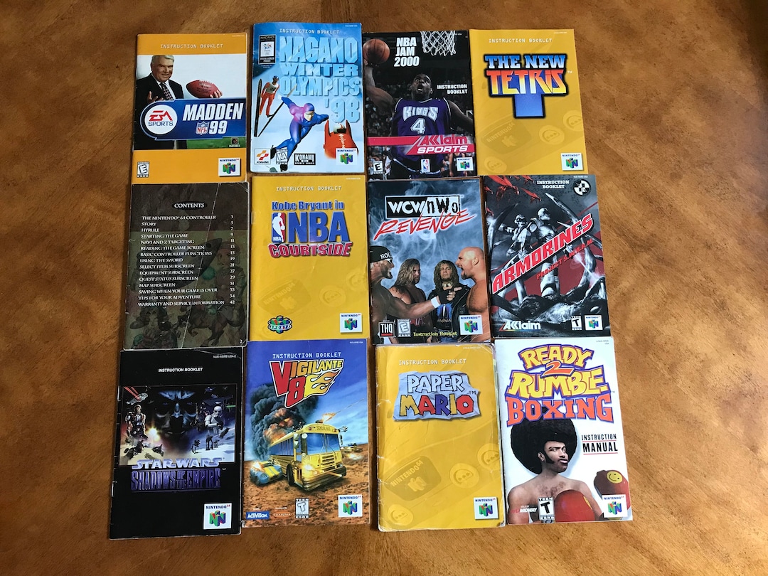 Nintendo 64 Instruction Booklet N64 Game Manual - Etsy