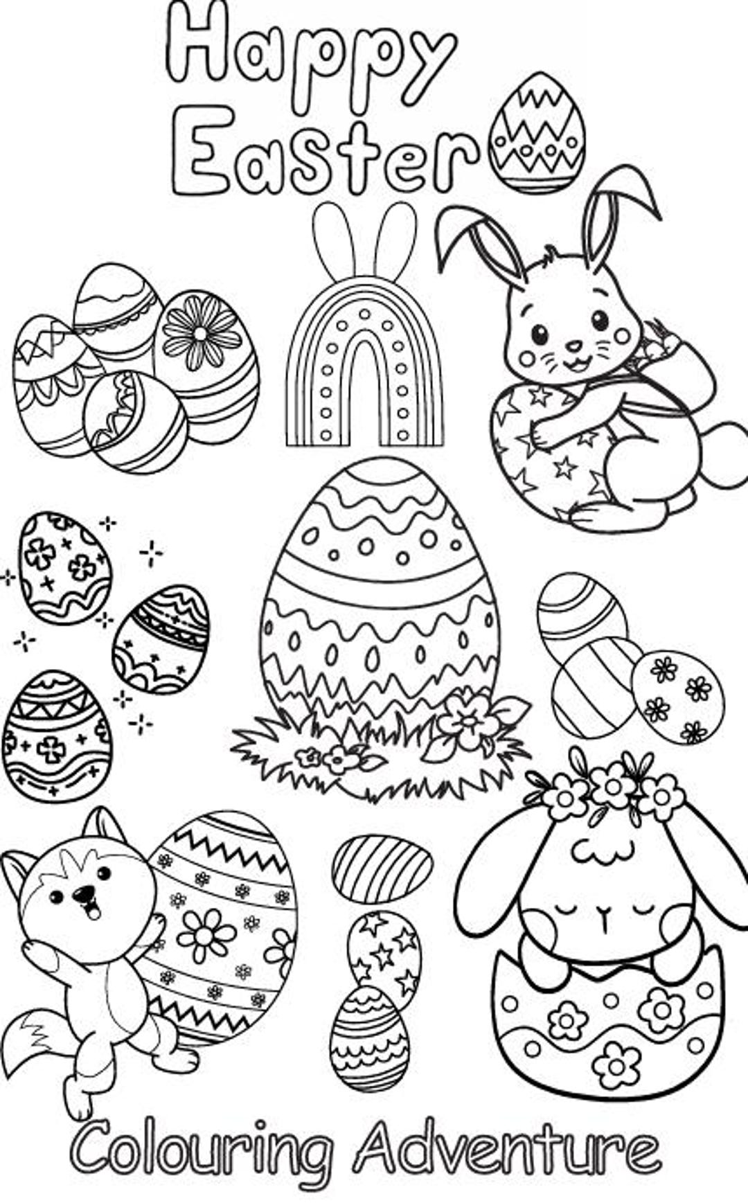 Easter Coloring Book for Kids| Printable Easter Activity| Bunny Egg ...