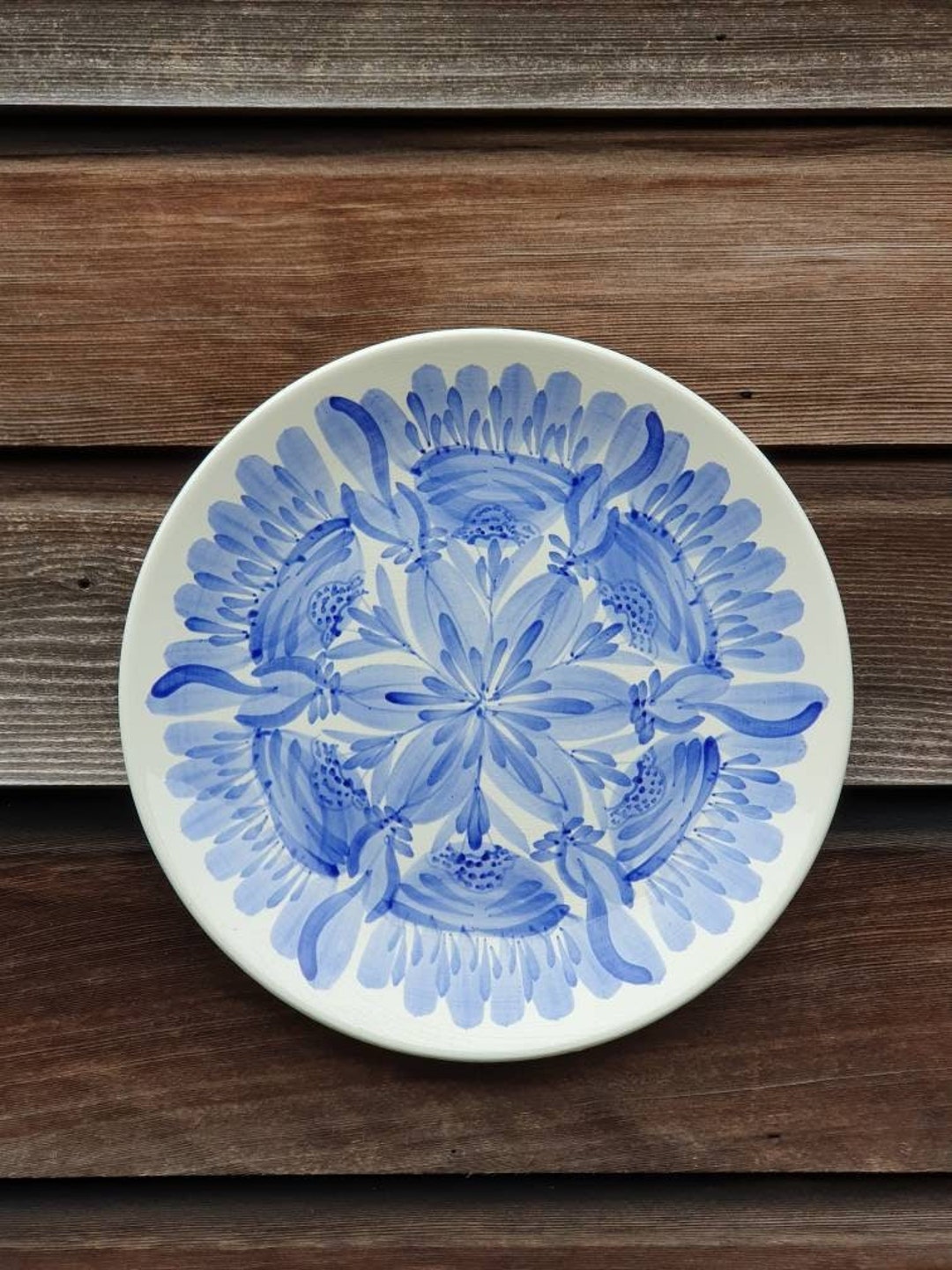 60s Hand Painted Polish Kolo Plate Blue Poland Wall Hanging - Etsy