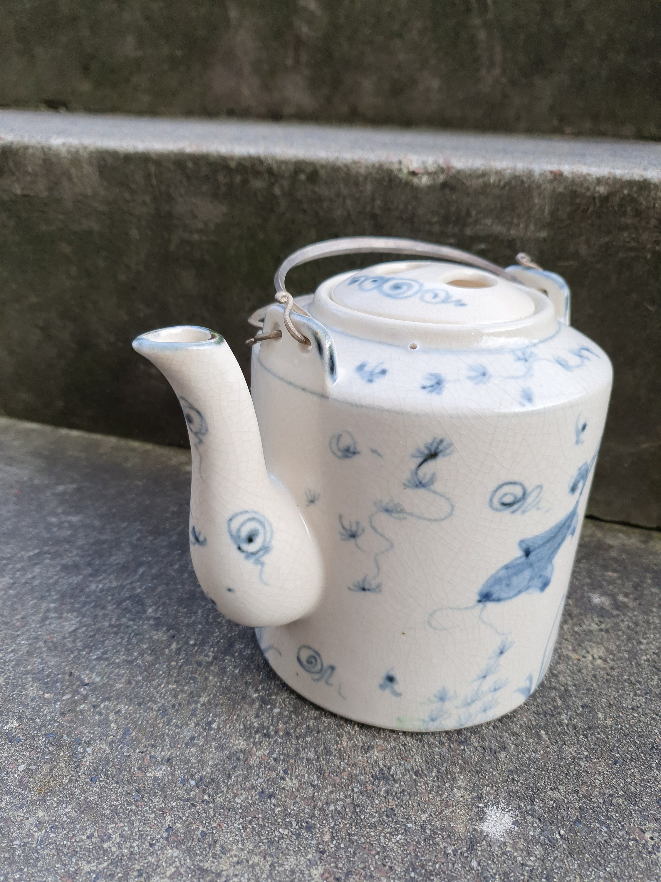 Vintage Vietnamese Teapot Sea Creatures Koi Fish - Etsy