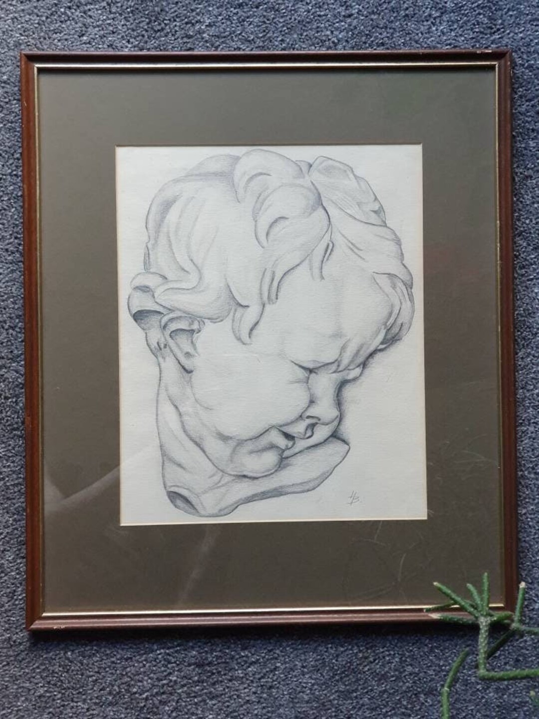 Signed Original Artwork Cherub Baby Pencil Drawing Framed - Etsy